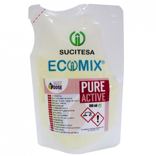 ECOMIX® PURE ACTIVE Καθαριστικό Μπάνιου με άρωμα Λουλουδιών 12 x 100ml ...